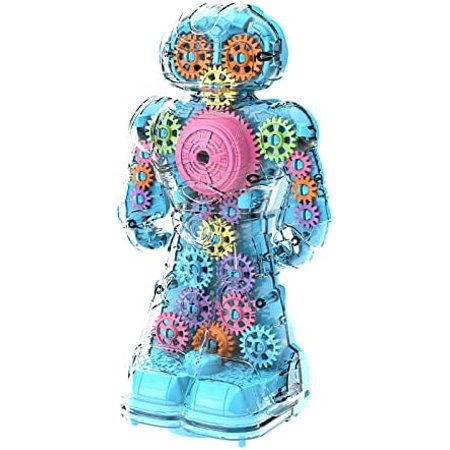 CHIKEN Children Electric Transparent Gear Robot Toy with Light Effects ...