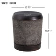 Outdoor Dark Brown Side Table with Simulated Braided Cord & Vintage ...