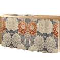 Burnt Orange Grey Flower Cabinet Curtain 28"W x 51"L, Botanical Spring ...