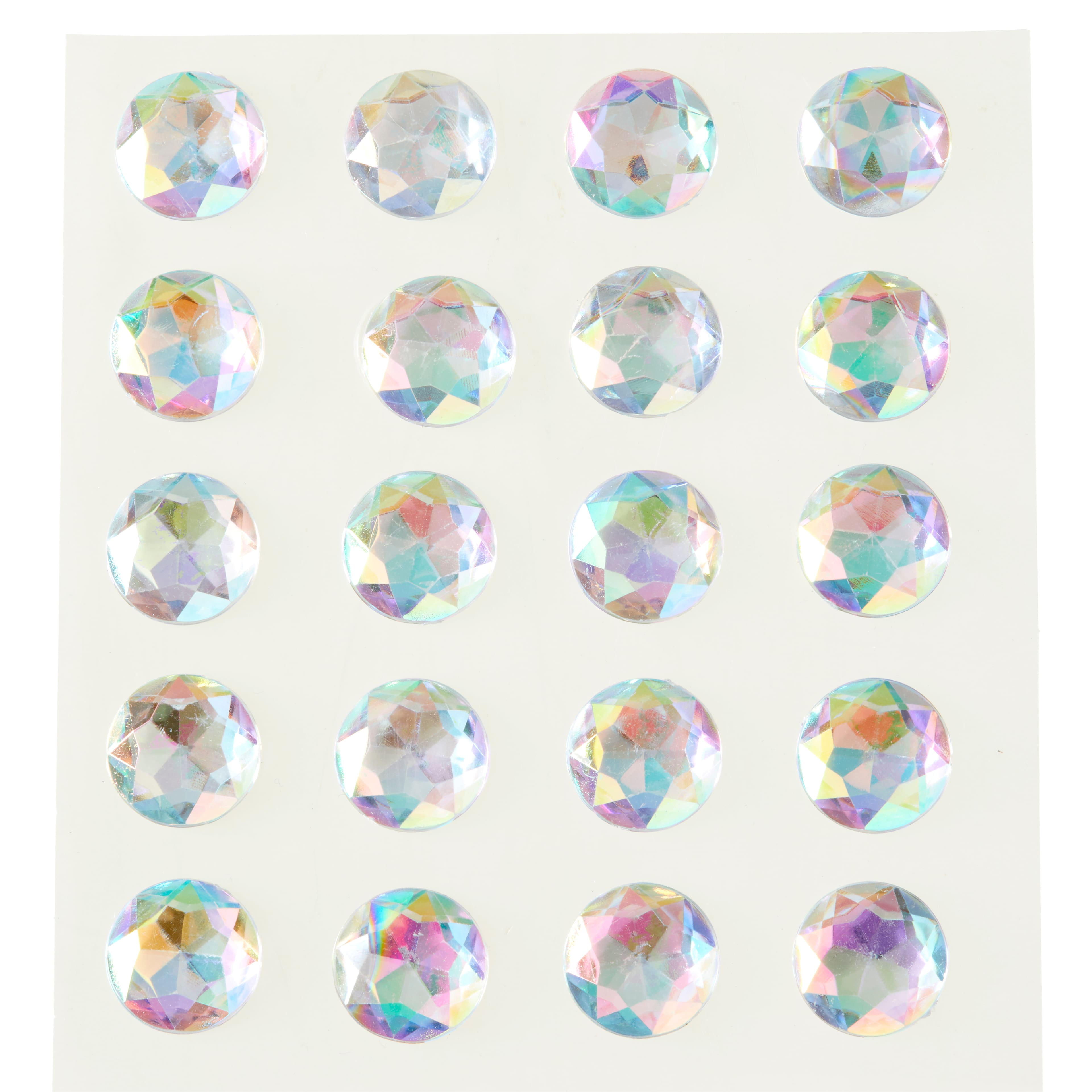 12 Packs: 20 ct. (240 total) Clear Iridescent Gem Bling Stickers by ...
