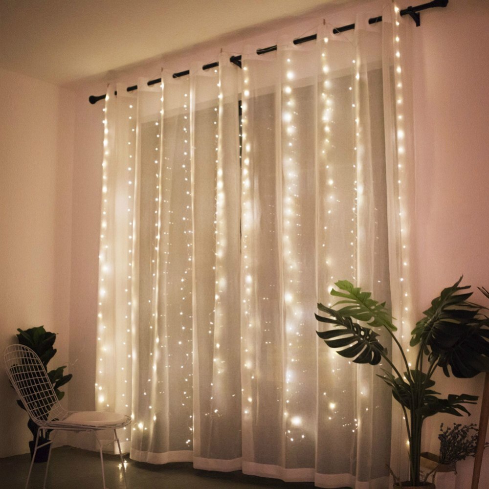 Remote Control Curtain Light String 3m 300led USB Christmas Home ...