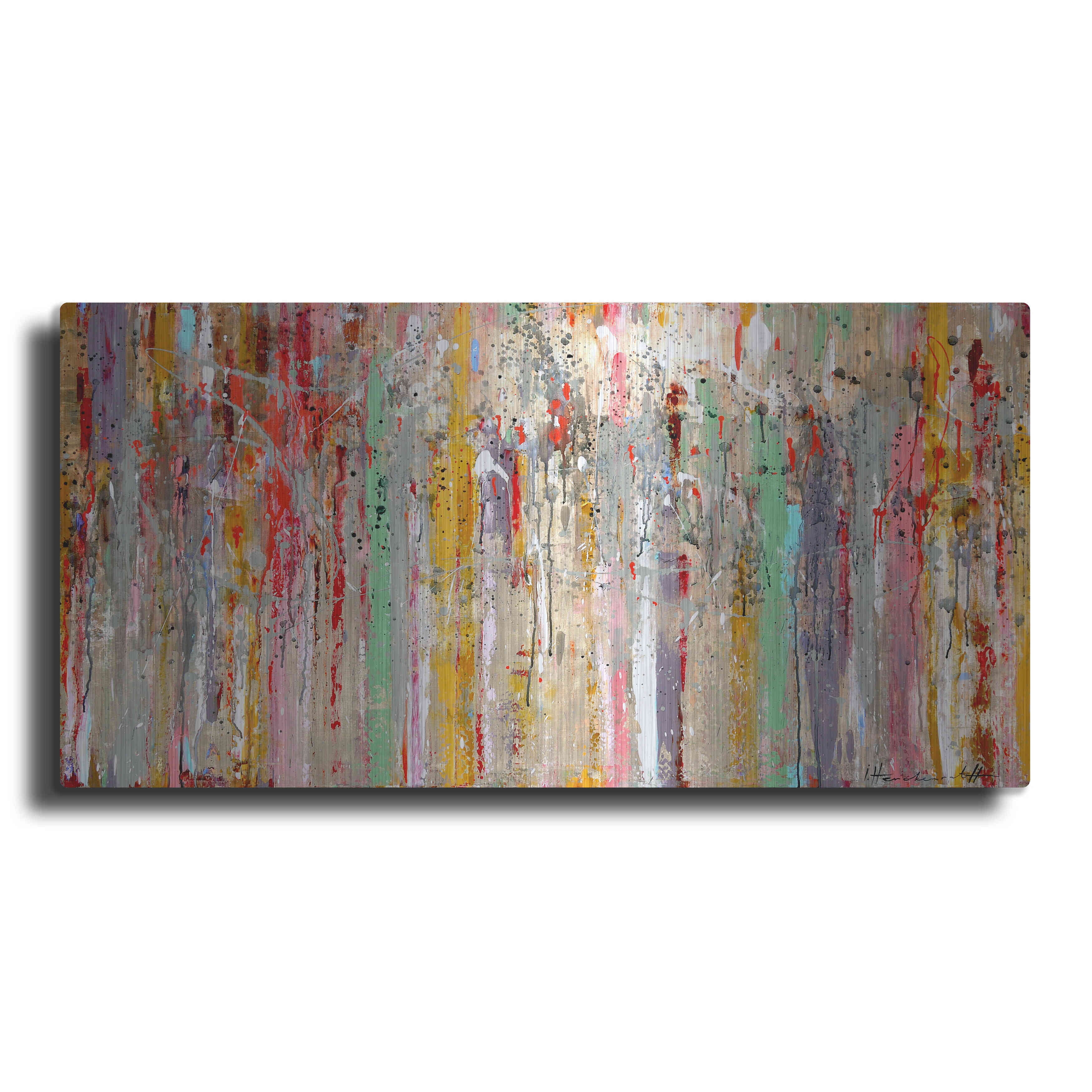 Luxe Metal Art 'Vertical Reflections' by Ingeborg Herckenrath, Metal ...