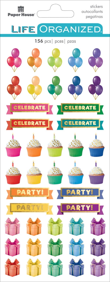 Paper House Life Organized Functional Stickers-Birthday - Walmart.com