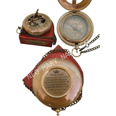 Indian Nautical Instruments Antique Brass & Copper Sundial Compass ...