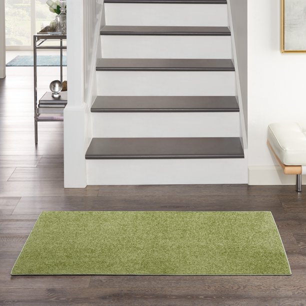 Noursion Essentials Solid Contemporary Green 2' x 4' Area Rug, (2' x 4 ...
