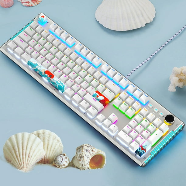 Blue Switch Keyboard, Plug & Play Ergonomic Design Gaming Mechanical ...