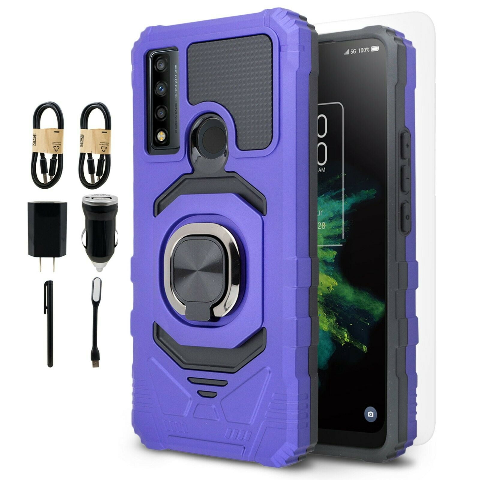 Value Pack + for TCL 20XE 20 XE Ring Hybrid Phone Case Magnet Mount ...