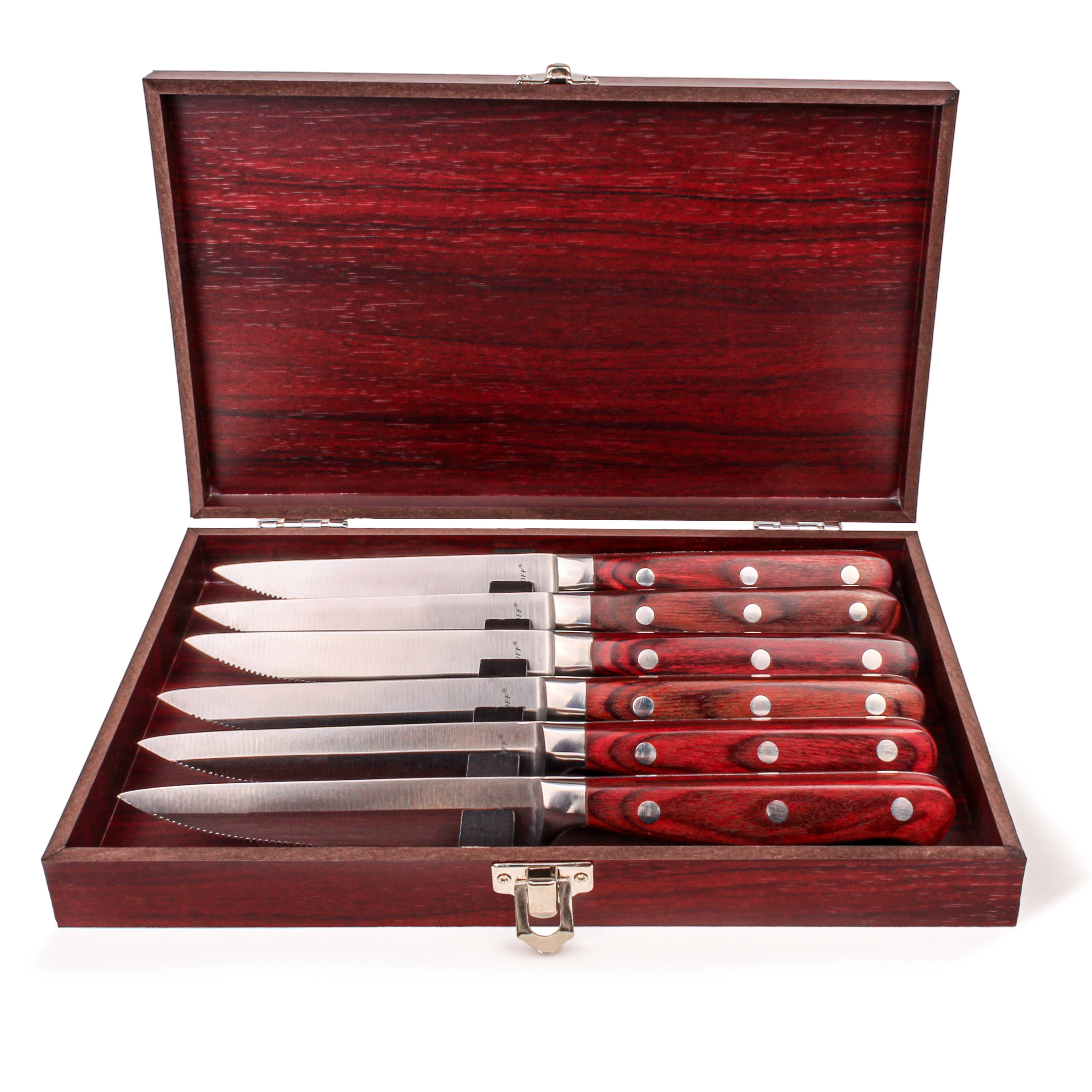 BergHOFF Pakka Steak Knife Set with Wood Gift Case 7pc - Walmart.com