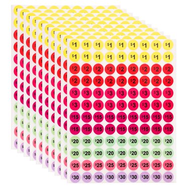 BAZIC Price Mark Label, Pre Printed Labels Price Tag (180/Pack), 24 ...