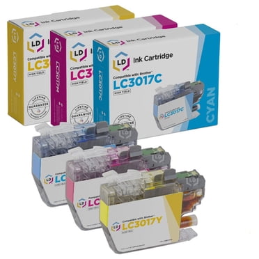 Brother Genuine LC3017 High-Yield Printer Ink Cartridges, 4-Pack, Black ...