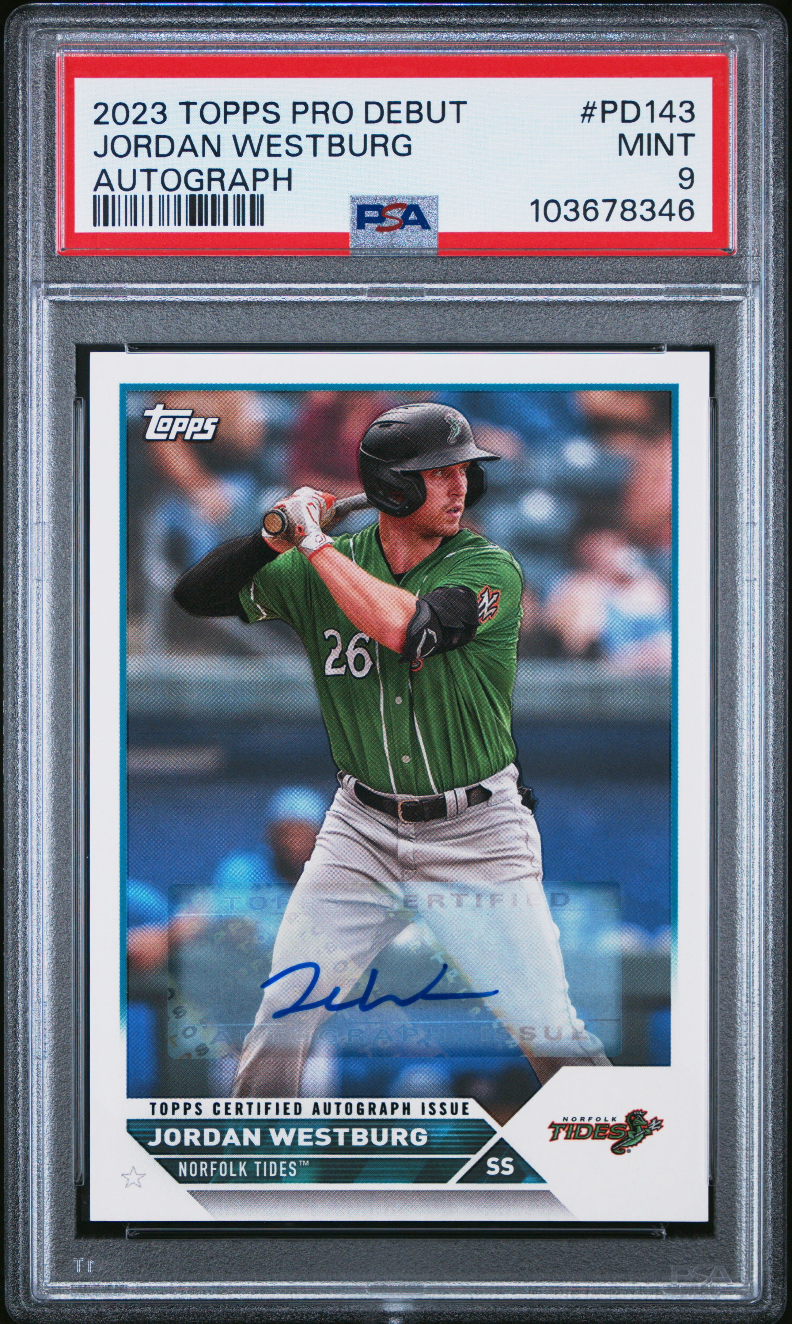 2023 Topps Pro Debut Jordan Westburg #PD143 Autograph PSA 9 - Walmart.com
