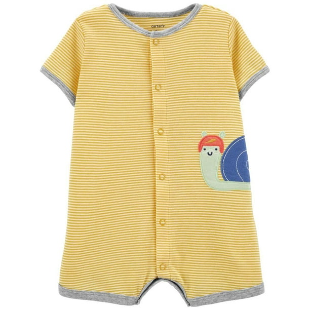 Carter's Baby Boys' One Piece Short Sleeve Romper (12 Months, Yellow ...