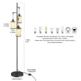 EE Eleven Master Modern 3-Light Tree Floor Lamp for Living Room Rattan ...