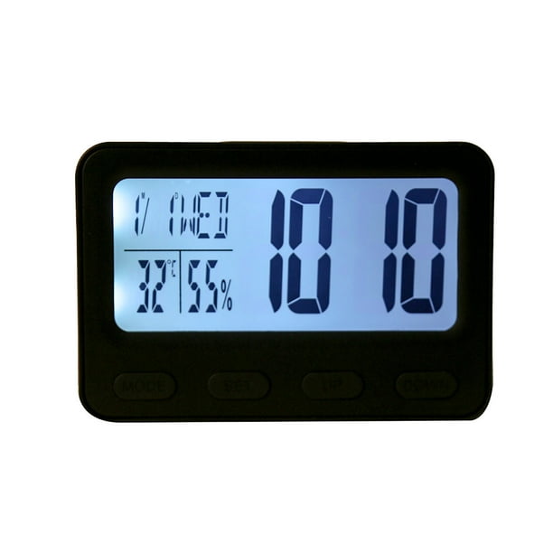 MINISO LCD Alarm Clock with Light, Black, 10.5x3.2x7.2cm - Walmart.ca