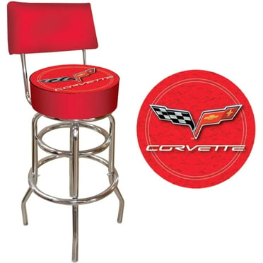 Trademark Global Corvette C6 Padded Backless Swivel Bar Stool - Walmart.com