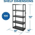 5 Shelf Fixed Height Ventilated Medium Duty Storage Unit 14 x 32 x 72 ...