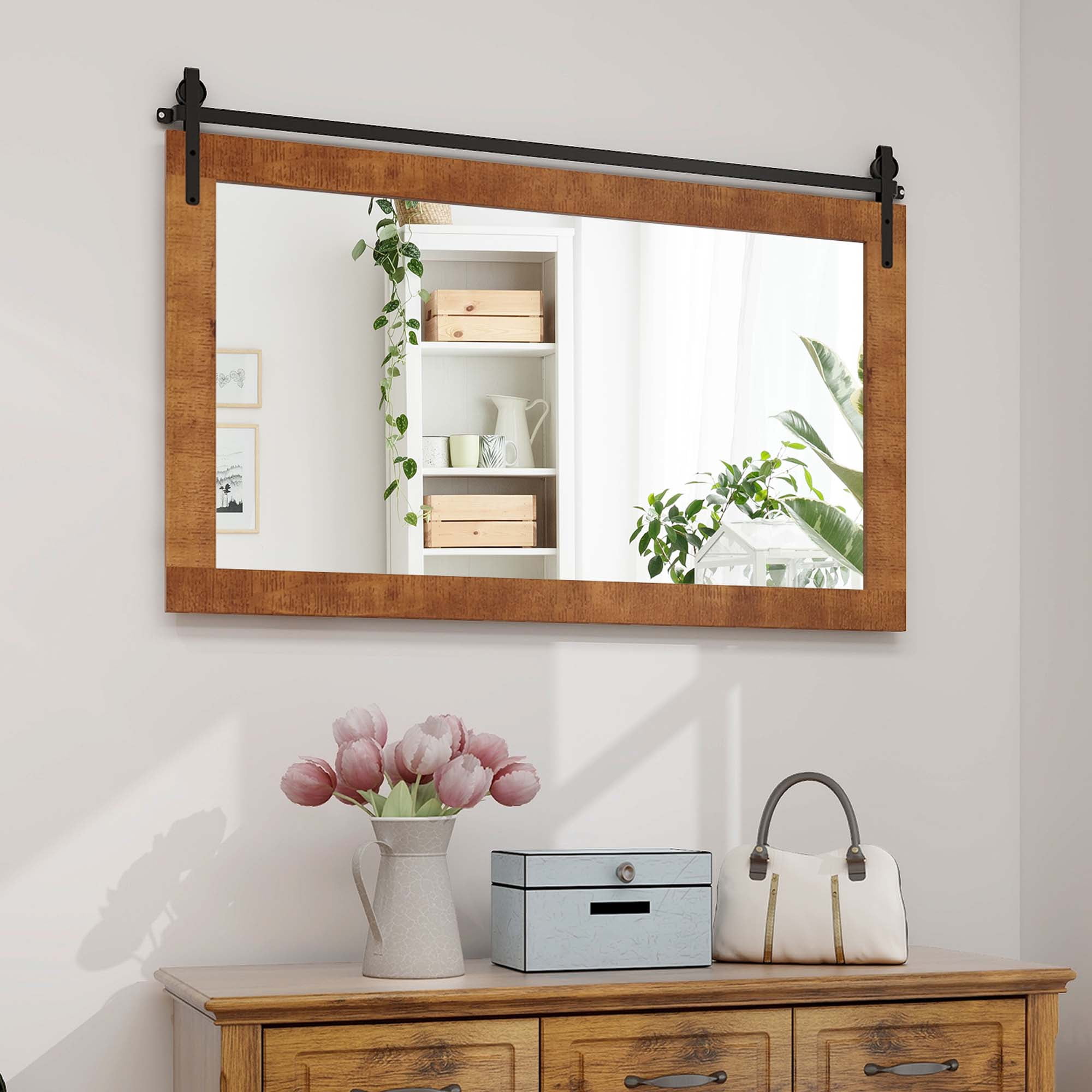 Click here for Costway Farmhouse Bathroom Wall Mounted Mirror 40... prices