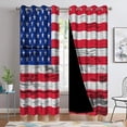 42x63inch American Flag Themed Window Curtain Red White Stripes Blue ...