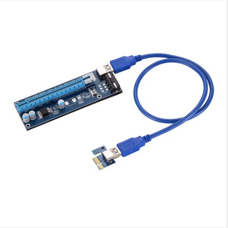 6-Pack | PCI-E x1 to x16 Riser Mount Adapter with USB 3.0 High Cable ...