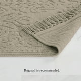 Jean Pierre Cotton Fringe Bath Rug 27x45 in Linen Bohemian Geometric ...