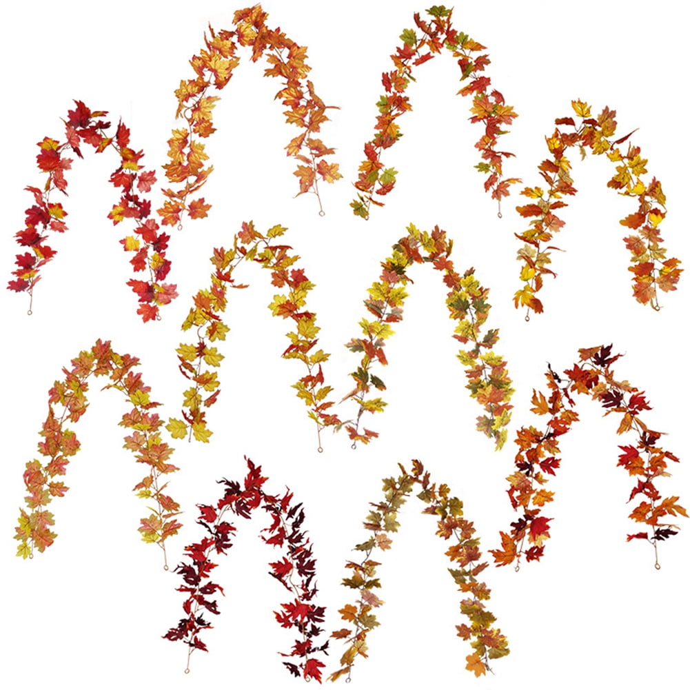 Cheers.US Fall Garland Maple Leaf, Hanging Vine Garland Artificial ...