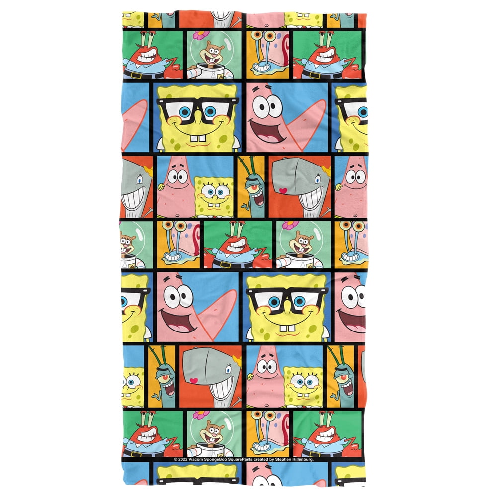 Spongebob Beach Towel, 30"x60", Spongebob Tile Pattern Beach Towel ...