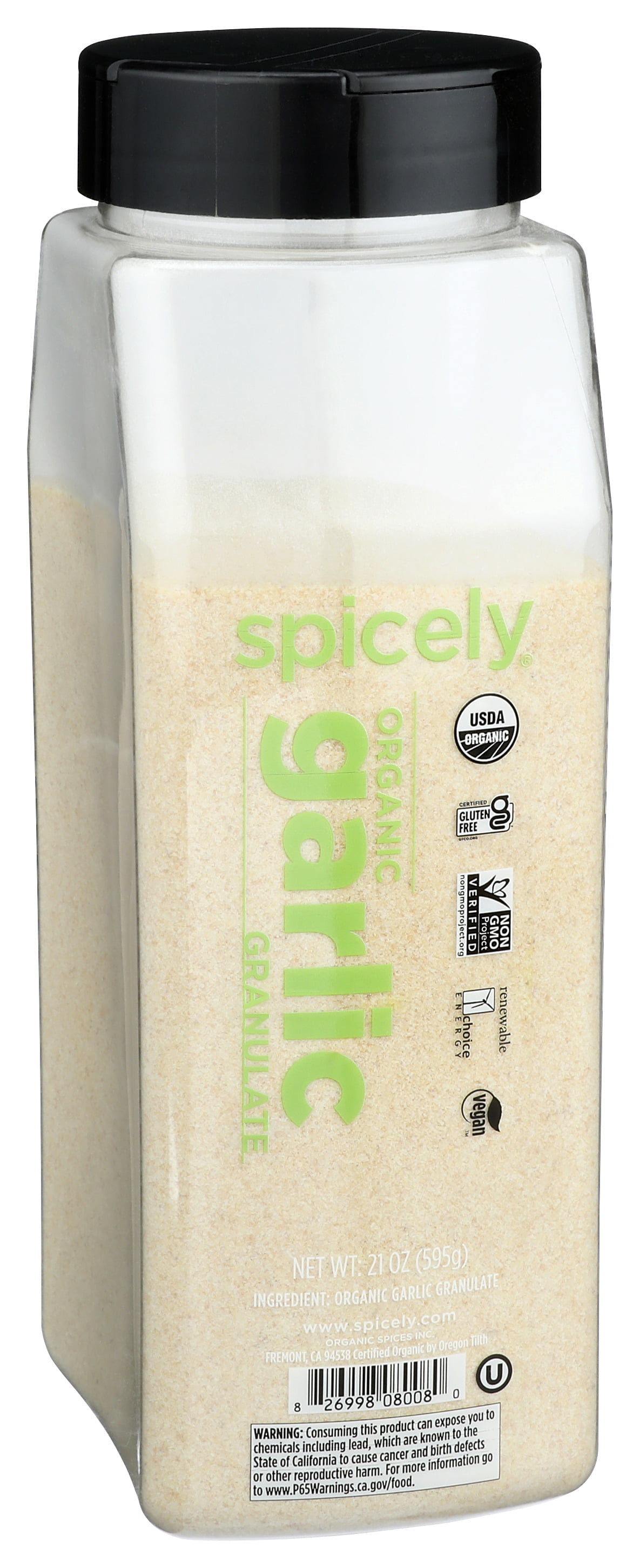 Spicely Organics Garlic Granulates Club Size Certified Gluten Free ...