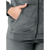 Athletic Works Women's Soft Velour Jacket and Pant Tracksuit, Size S ...