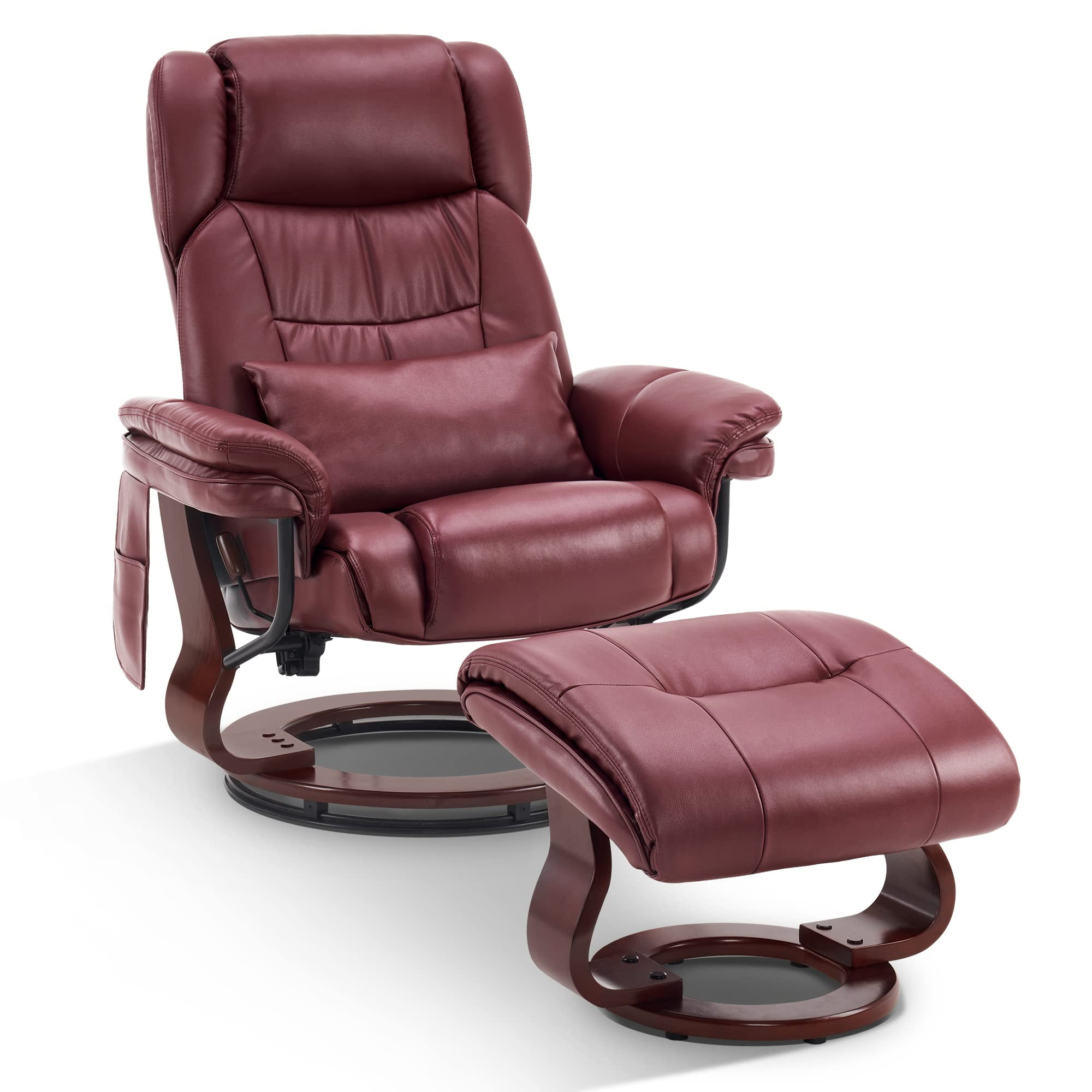 Mcombo Swivel Recliners with Ottoman, Vibration Massage TV Chairs with ...