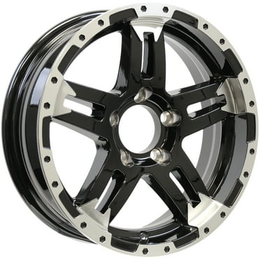 eCustomrim Aluminum Trailer Wheel 15X5 15 Inch Black Star Style 5 Lug ...