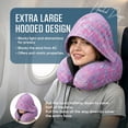 Travel Pillow with Extra Large Hood for Airplane Long Flights Privacy ...