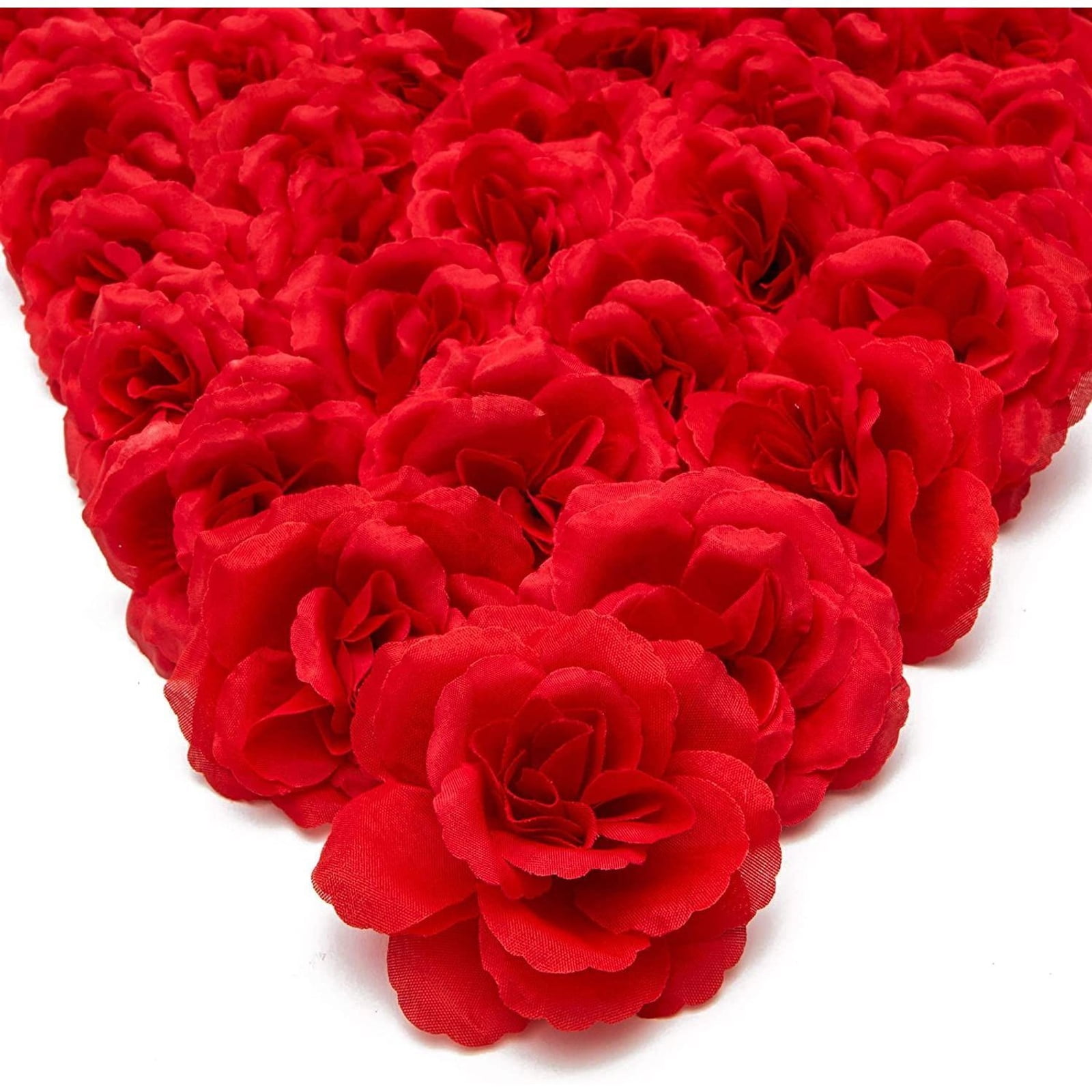 50 Pack 3 inch Red Silk Rose Artificial Fake Flowers Heads Bulk for ...
