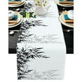 Black Bamboo Bamboo Leaves Table Runner Wedding Table ration Home r ...