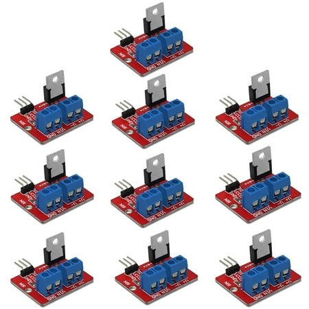 DAOKI 10PCS MOSFET Button IRF520 MOSFET Driver Module 3.3V-5V Power for ...