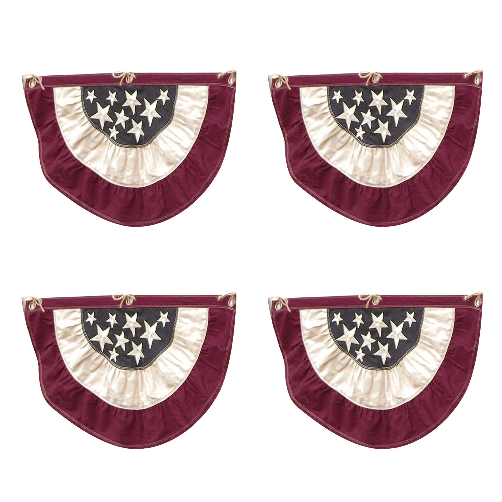 Wovilon Usa Pleated Fan Flag, American Us Bunting Flags Patriotic Stars ...
