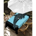 Black Blue Dolphin Outdoor Tablecloth with Umbrella Hole, Summer Beach ...