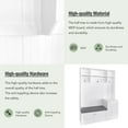 3 in 1 White Hall Tree: Coat Rack, Storage Bench, 3 Hooks, 2 Cabinets ...