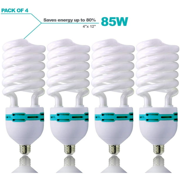 EtroLighting 4 Pack Full Spectrum 85W Light Bulb CFL 6500K Day White ...