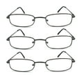 EYE ZOOM 3 Pack Unisex Metal Reading Glasses, Rectangular, Spring ...