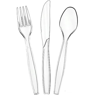 Great Value Disposable Compostable Forks, Residential Single Use, White ...