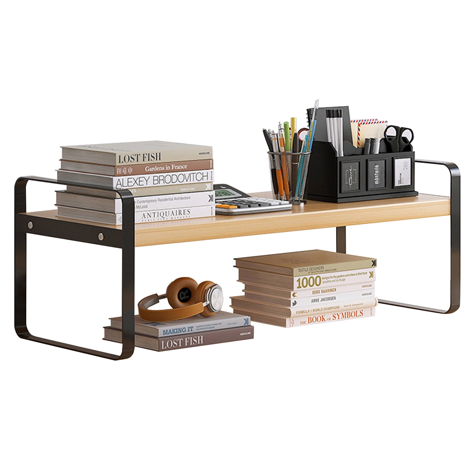 Jadeshay Freestanding Display Desktop Storage Organizer Shelves, Wood ...