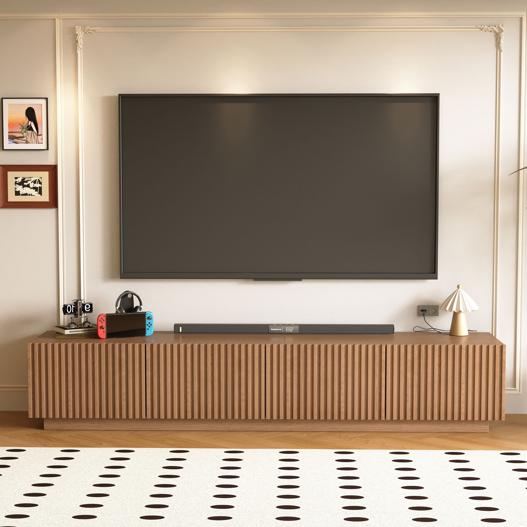 Click here for Nesscarsti 86.61 Mid-Century Modern Tv Stand For T... prices