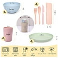 RUseeN 29PCS Wheat Straw Dinnerware Set - Unbreakable, Microwave ...
