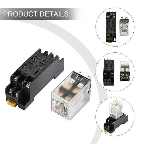 Power Relay 10A Ly2Nj Dpdt 8 Pins With Socket - Walmart.ca