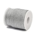 1 Roll Nylon Cords Cords/Twisted with Metallic Thread Silver 3mm about ...
