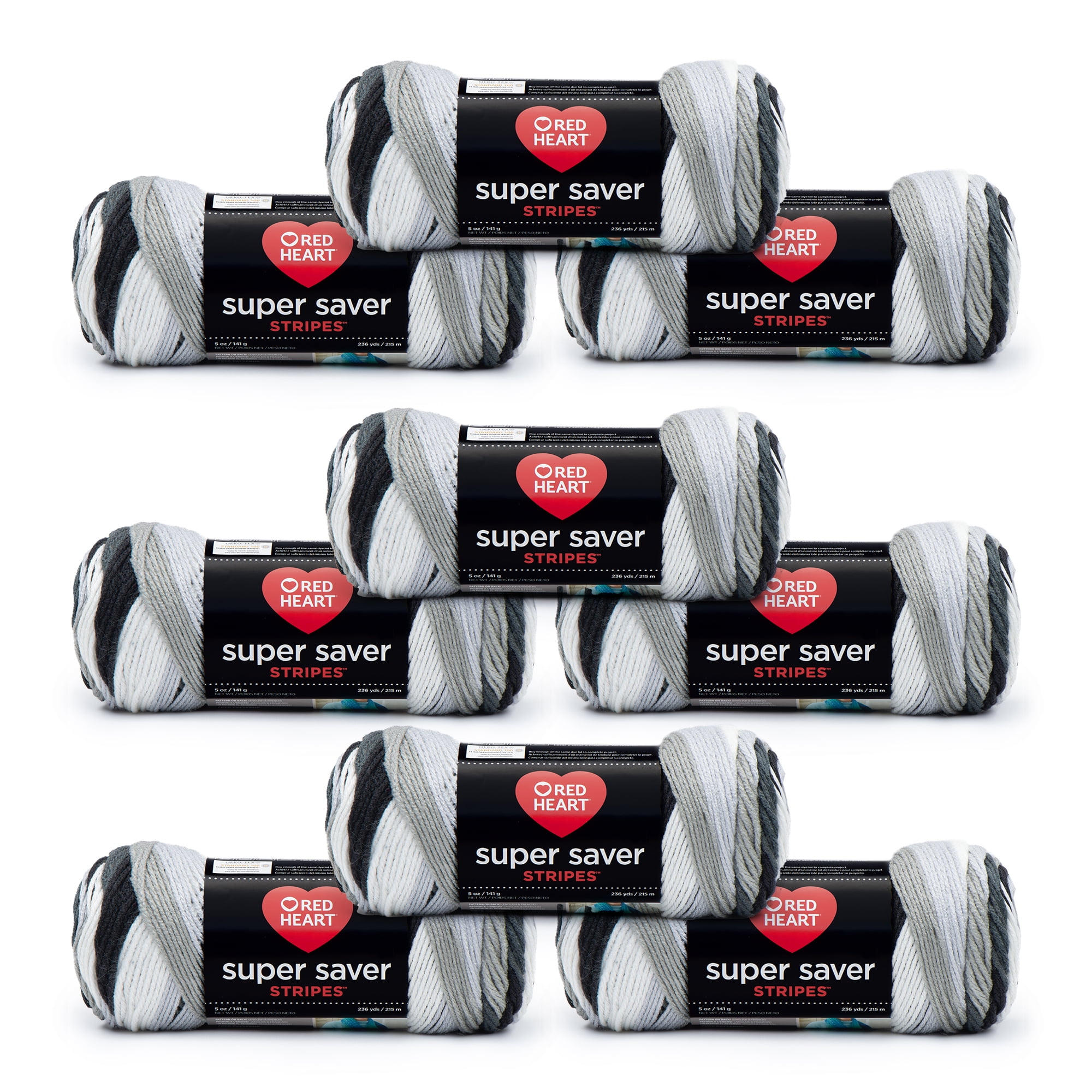 Red Heart® Super Saver® #4 Medium Acrylic Yarn, Newspaper Stripe 5oz ...