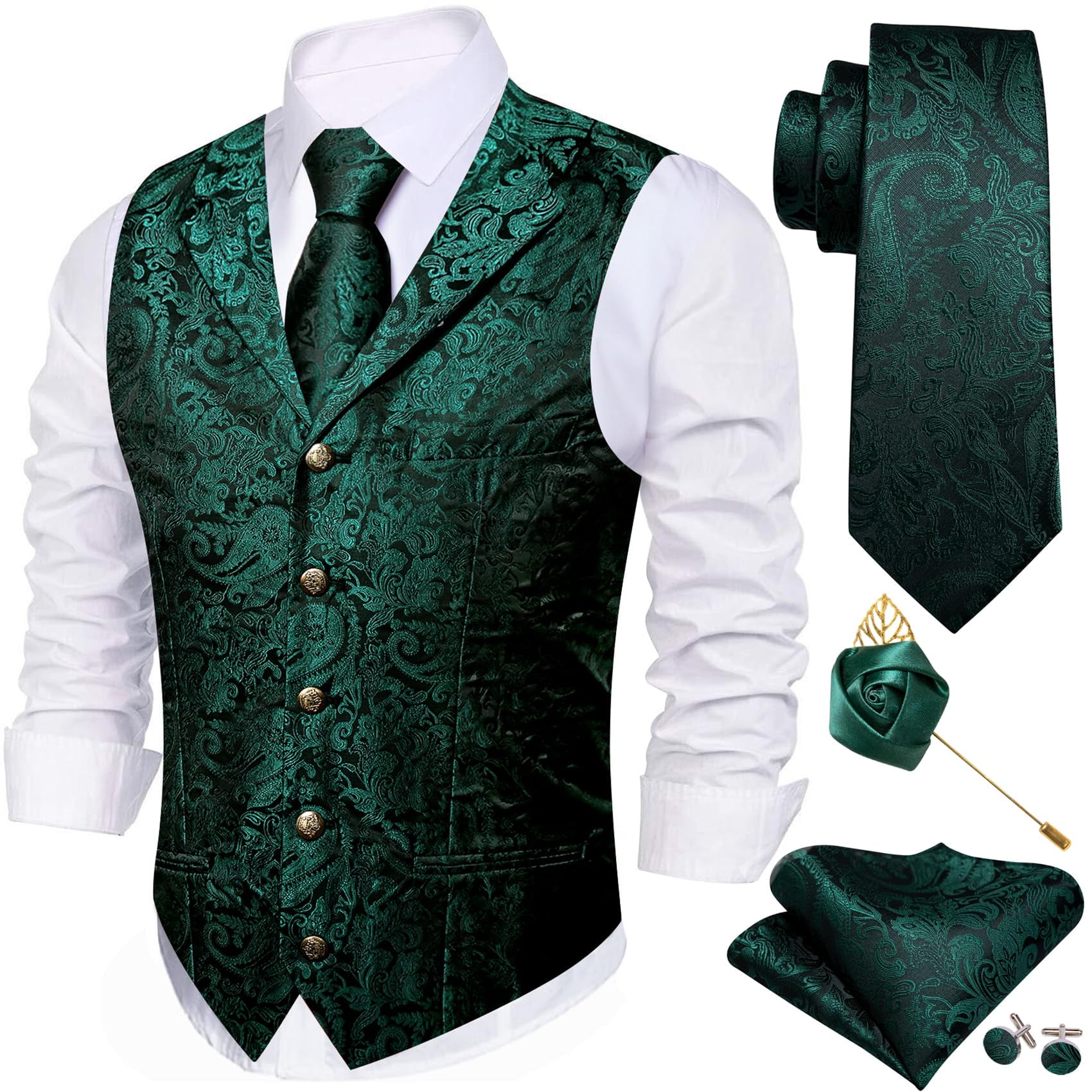 Conjunto de chaleco Vest Barry.Wang de seda con solapa y cuello tipo ...