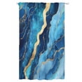Abstract Art Sheer Curtains 108 Inch Long 1 Panel Water Ripple Blue ...