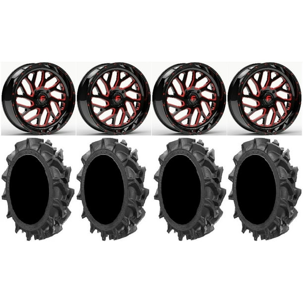 Fuel Triton Red 24" Wheels 40" MotoHavok Tires Sportsman RZR Ranger ...