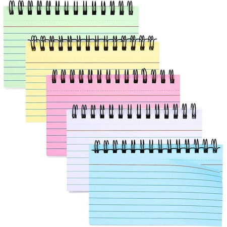 Xizioo 5 Colours Index Cards, 5x3 Inches Multicolor Index Cards Ruled ...